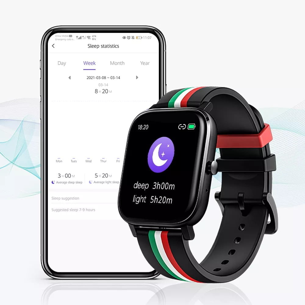 Colmi P12 Smart Watch - Black W/ Stripes | Vivid Nuance South Africa