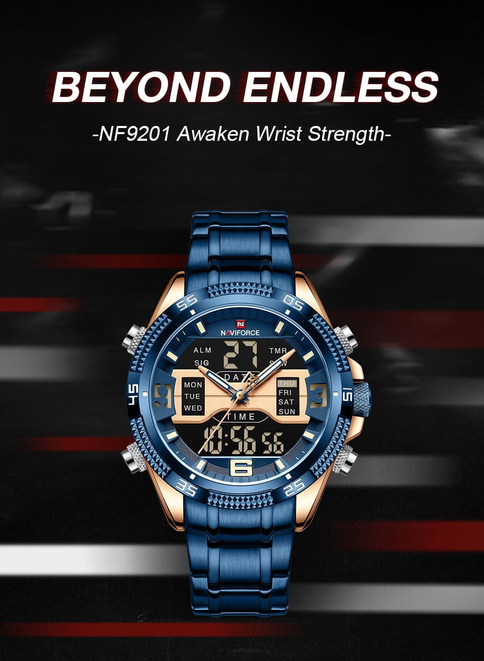 Naviforce 9201 Digital/Analog Watch – Blue – Vivid Nuance South Africa